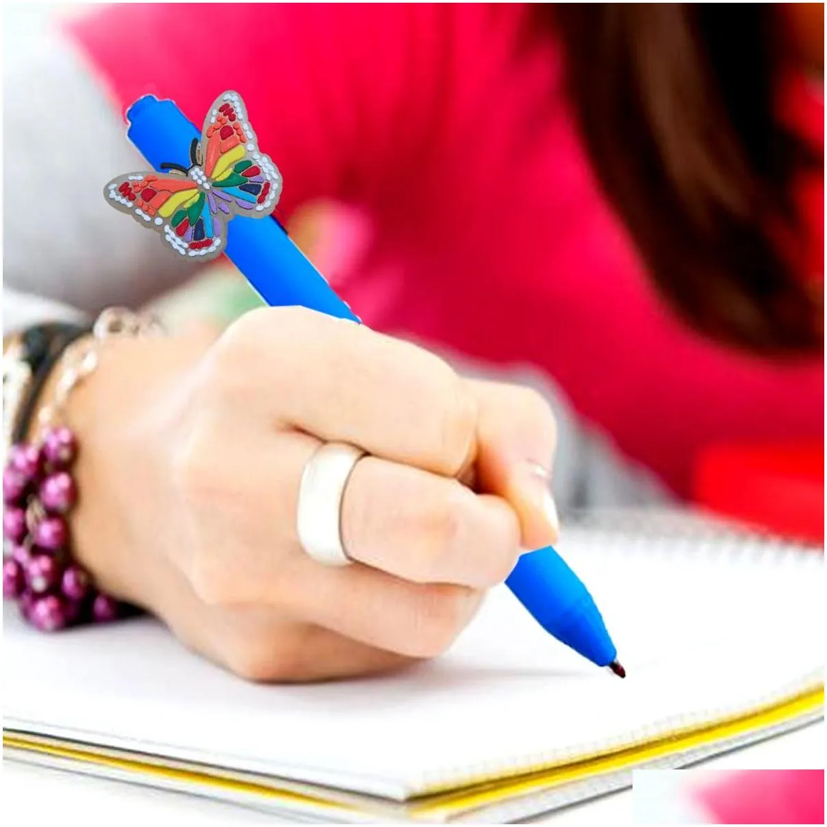 Fluorescent Butterfly Cartoon Pens - 6 Pack, Multi-Color Jumbo ...