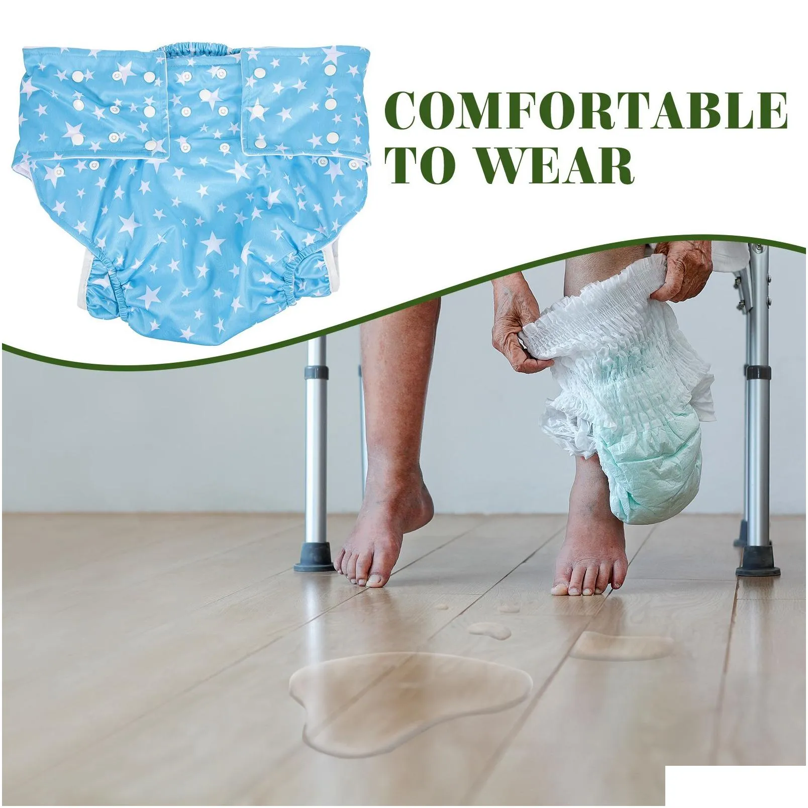 Washable Adult Diapers Reusable Incontinence Pants, Leakproof ...