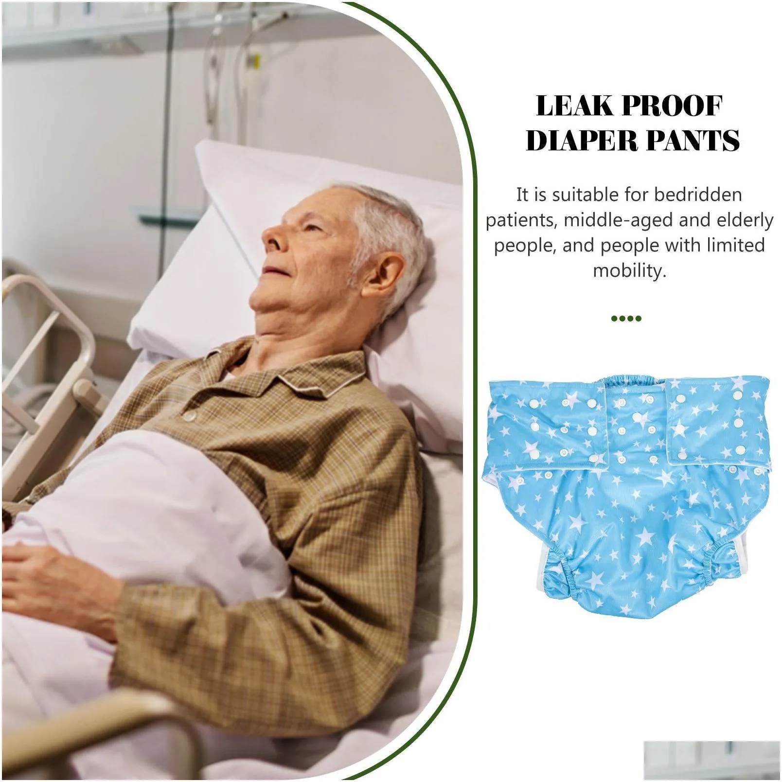 Washable Adult Diapers Reusable Incontinence Pants, Leakproof ...