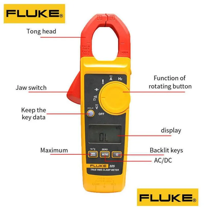 DHgate.com:Professional Fluke 325 True RMS Auto-Ranging Digital Clamp ...