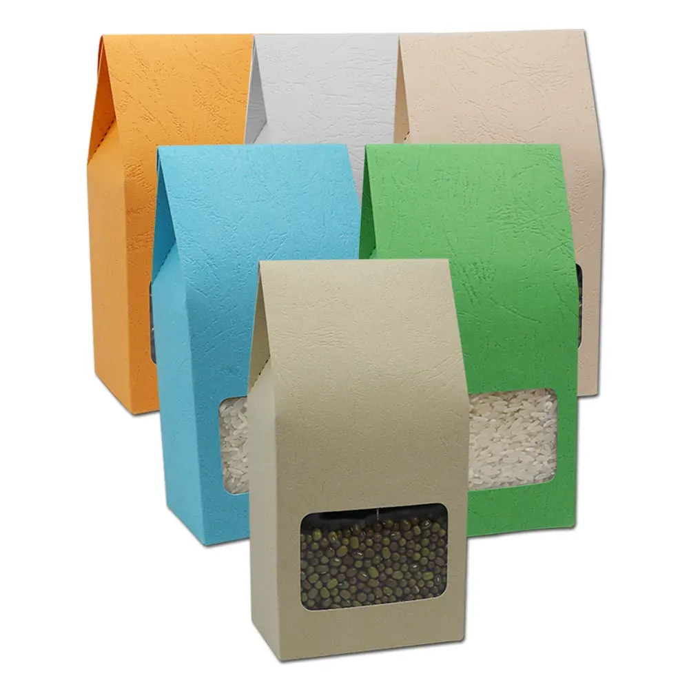 DHgate.com:Embossed Kraft Paper Square Bottom Bag Box Bellows Pocket ...