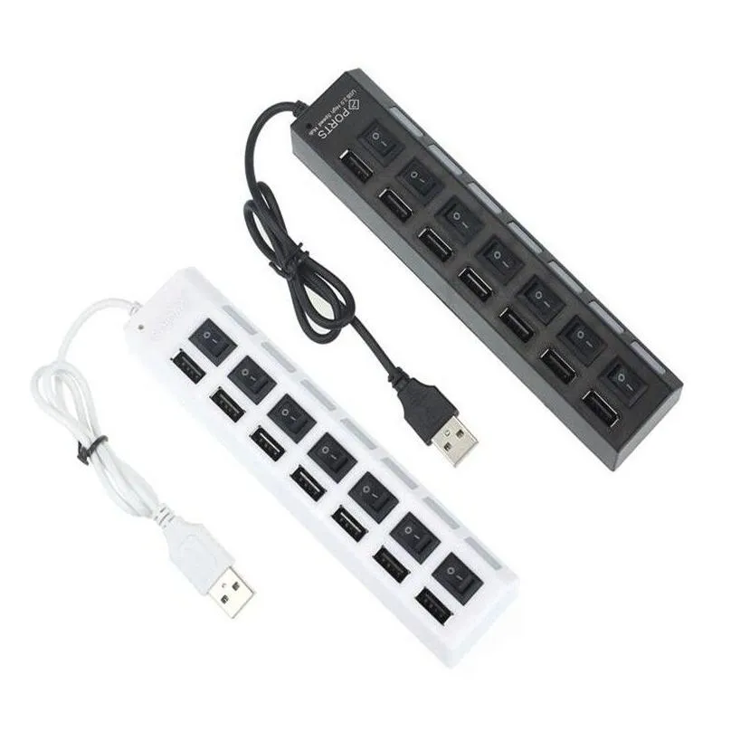 DHgate.com:7-Port High-Speed USB Hub with LED Indicators, On/Off Switch ...