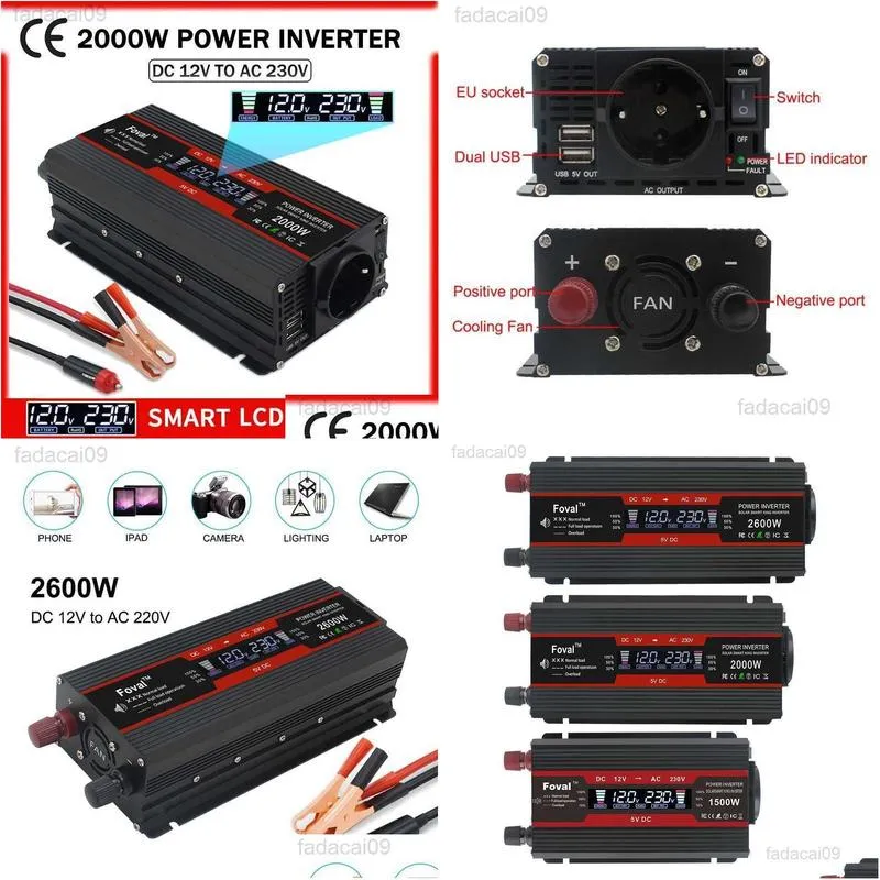 Car Jump Starter Power Inverter 2024: 1500W 3000W DC 12V To AC 220V ...
