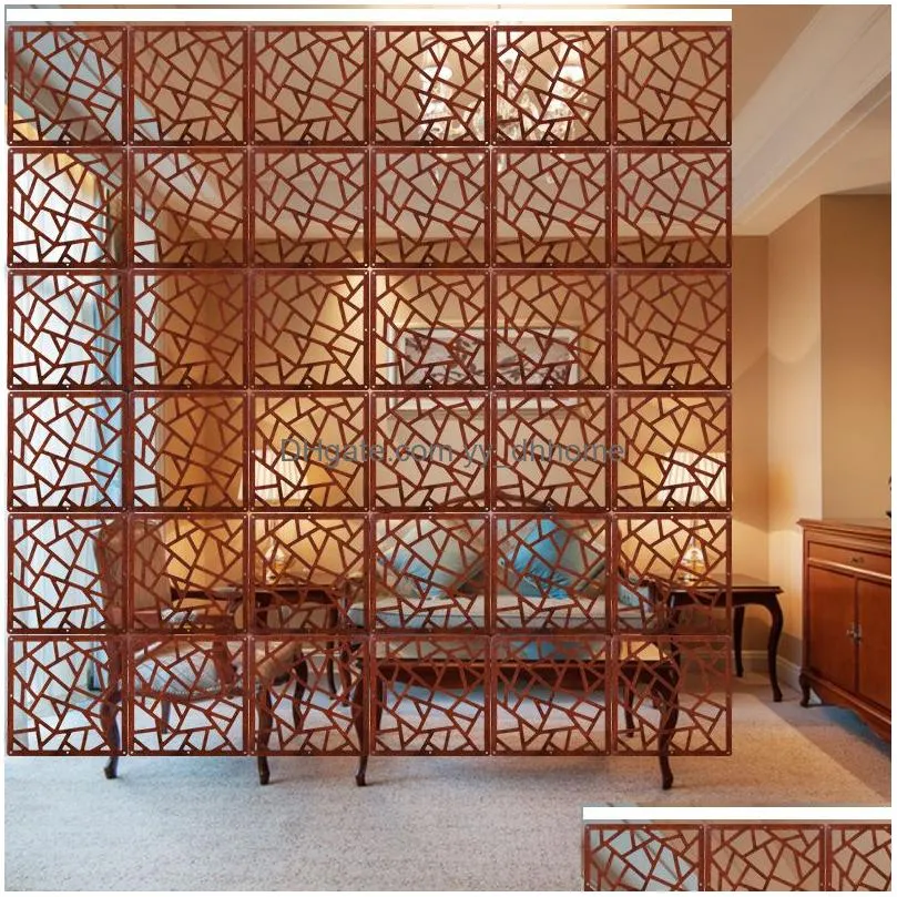 DHgate.com:Rustic Red Wooden Folding Room Divider, Double-Sided Carved ...