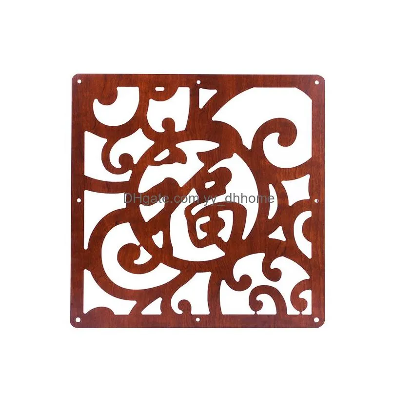 DHgate.com:Rustic Red Wooden Folding Room Divider, Double-Sided Carved ...