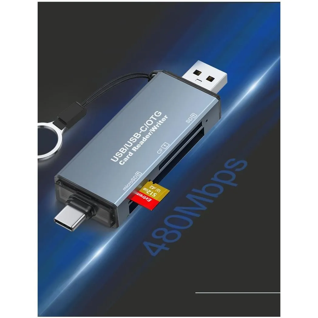DHgate.com:Yc721 3-in-1 USB 2.0/Type-C/OTG Card Reader: Versatile Data Transfer for CF/TF/Micro ...