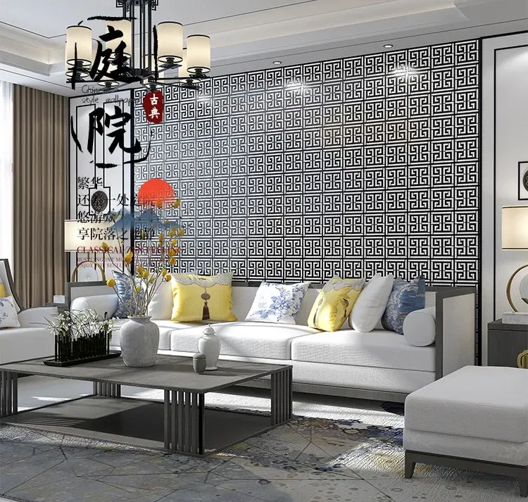 ZZ 3D Non Woven Greek Key Stripe Wallpaper Roll ... From ...