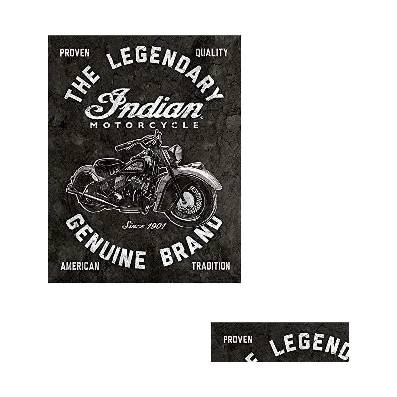 Vintage Metal Tin Sign Traditional Indian Motorcycle Art, 2024 Retro ...