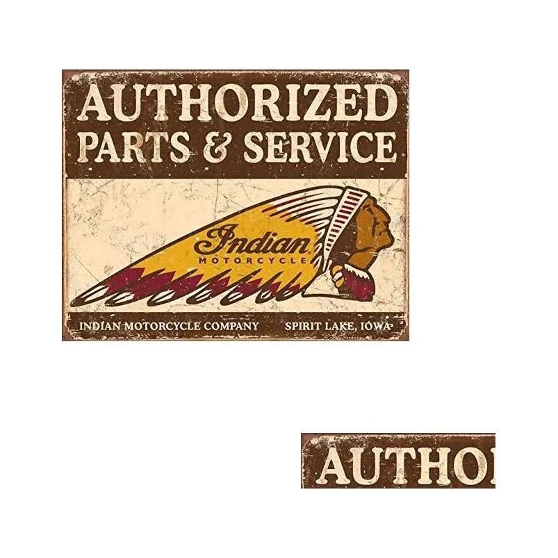 Vintage Metal Tin Sign Traditional Indian Motorcycle Art, 2024 Retro ...