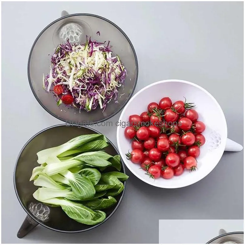 Fruit Vegetable Tools Strainer Bowl Drainer Kitchen Funnel Rice Pasta ...