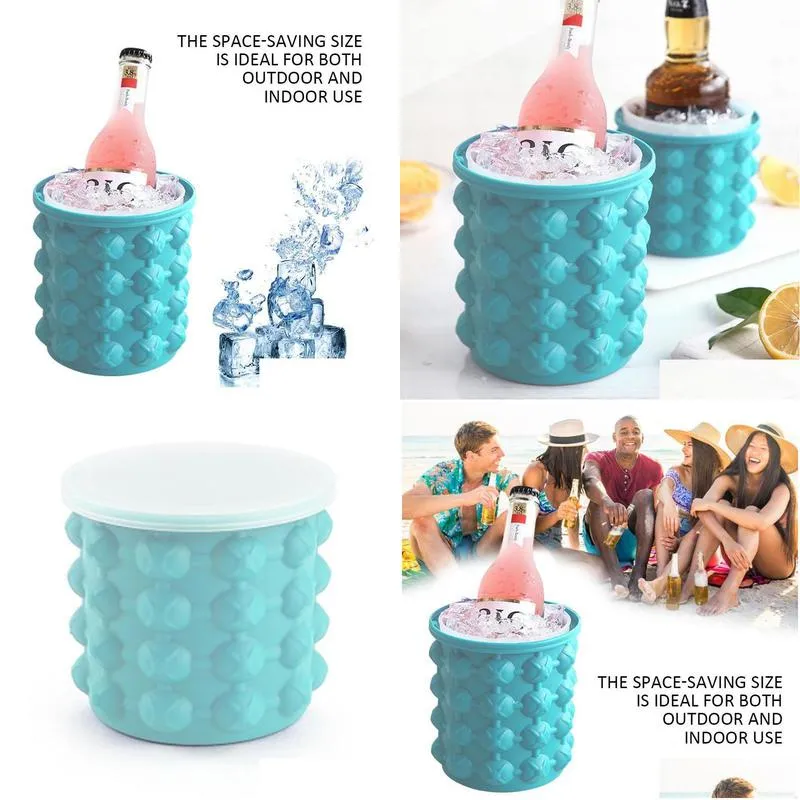 Portable 2 In 1 Silicone Ice Moulds Kmart Maker Tray With Lids For Wine ...