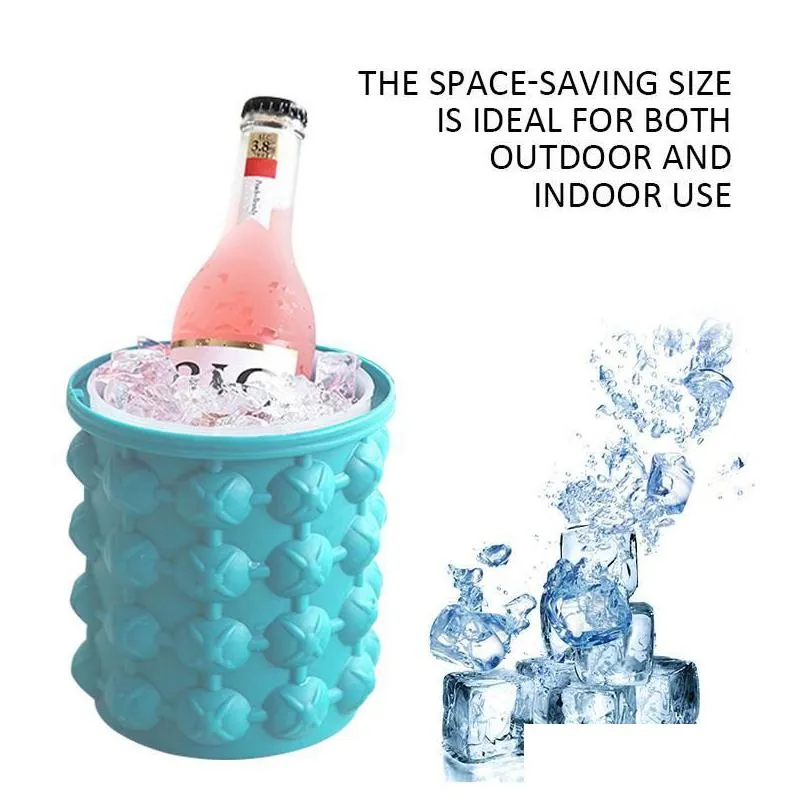 Portable 2 In 1 Silicone Ice Moulds Kmart Maker Tray With Lids For Wine ...