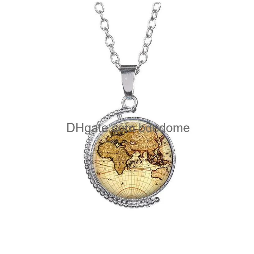 DHgate.com:Rotating World Map Time Gem Pendant Necklace: Unique Gift ...