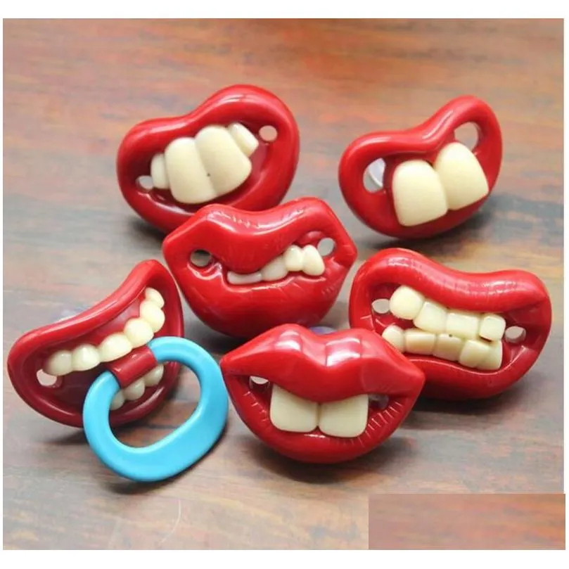 Silicone Mini Pacifiers For Babies Cute And Funny Teeth Beard Mustache ...