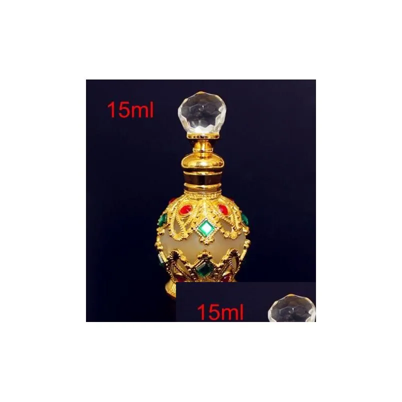 DHgate.com:2 Pcs Vintage Metal Dropper Bottles for Essential Oils, 15ml ...