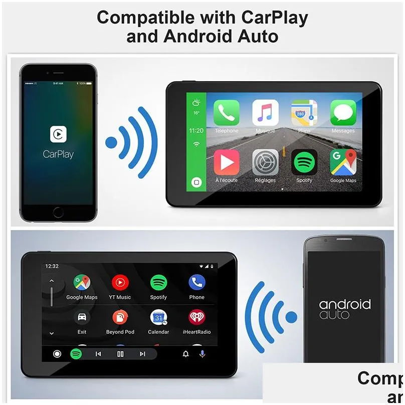 DHgate.com:7 Inch Android Car Stereo with Wireless CarPlay, Bluetooth ...