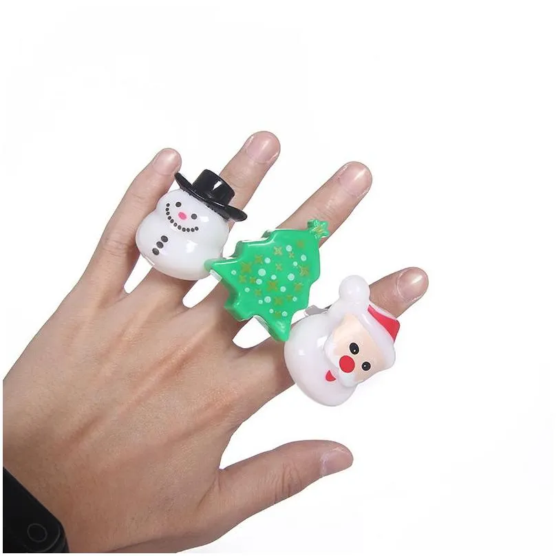 Christmas Light Up Finger Rings - LED Flashing Holiday Party Favors ...