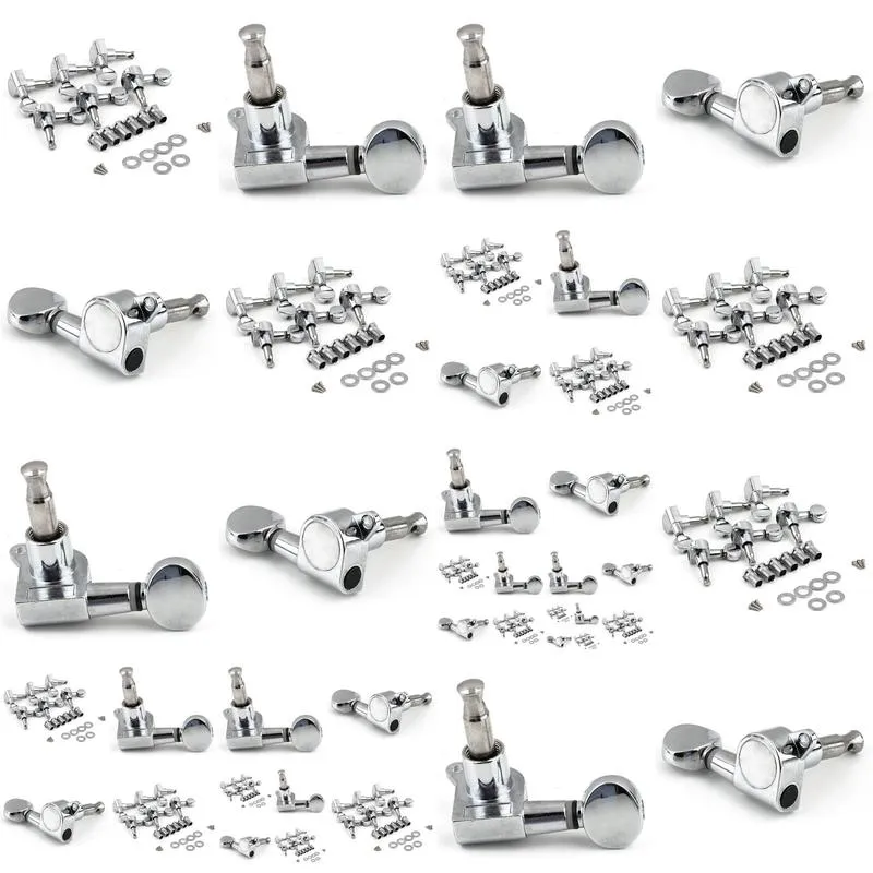 Chrome Inline Hine Head Guitar Tuners Tuner 6R Right, 6L Left, 3Ladd3R ...