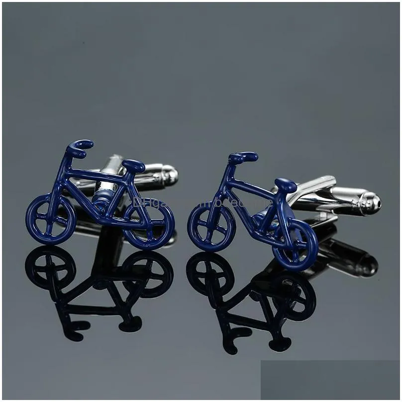 DHgate.com:French Cufflinks for Men, Metal Brass Enamel Bike Bus ...