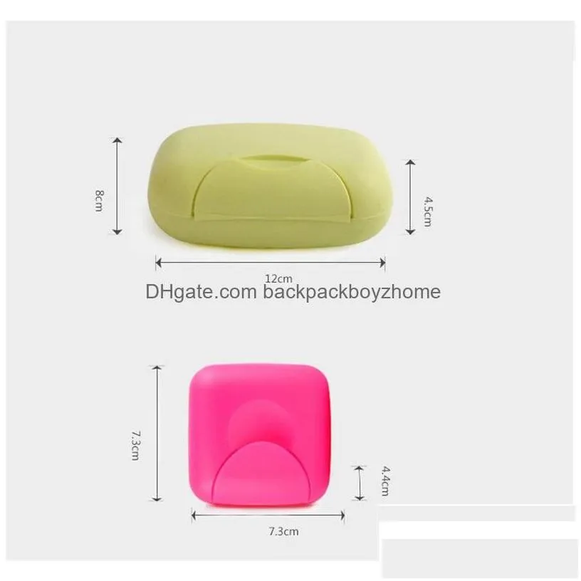 DHgate.com:Portable Sealed Soap Box Set, Candy Color Travel Soap Dish ...