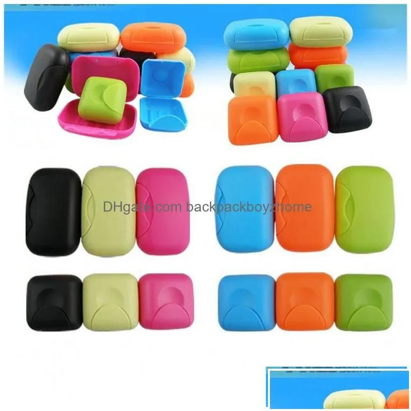 DHgate.com:Portable Sealed Soap Box Set, Candy Color Travel Soap Dish ...