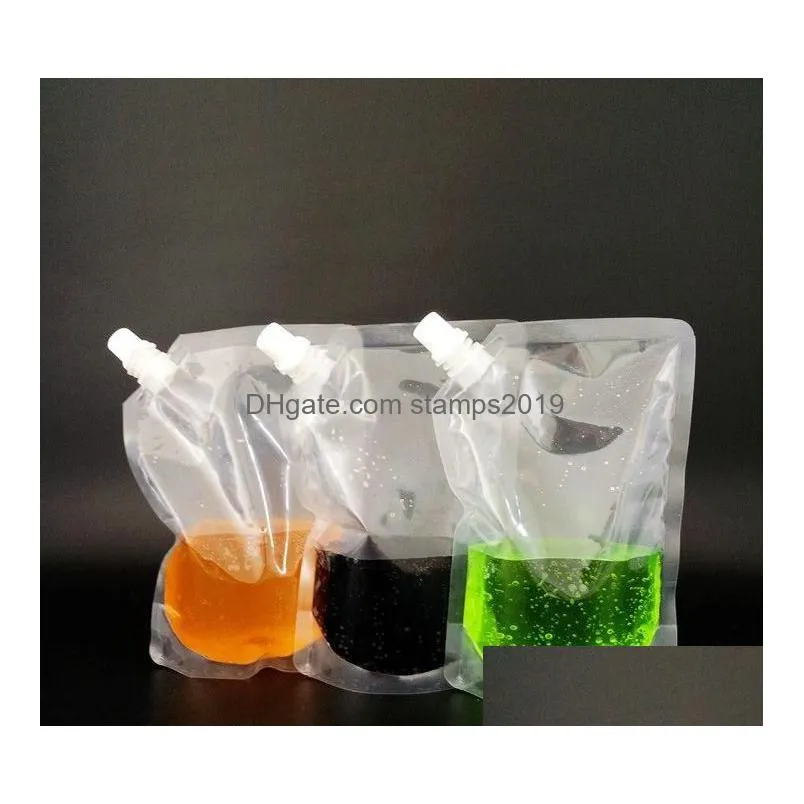 DHgate.com:Plastic Stand Up Spout Liquid Bag Pack Beverage Squeeze ...