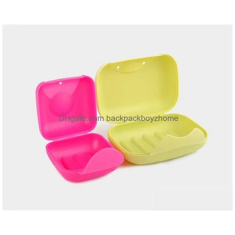 DHgate.com:Portable Sealed Soap Box Set, Candy Color Travel Soap Dish ...
