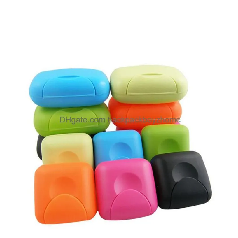 DHgate.com:Portable Sealed Soap Box Set, Candy Color Travel Soap Dish ...