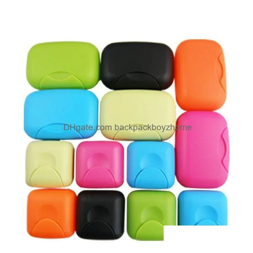 DHgate.com:Portable Sealed Soap Box Set, Candy Color Travel Soap Dish ...
