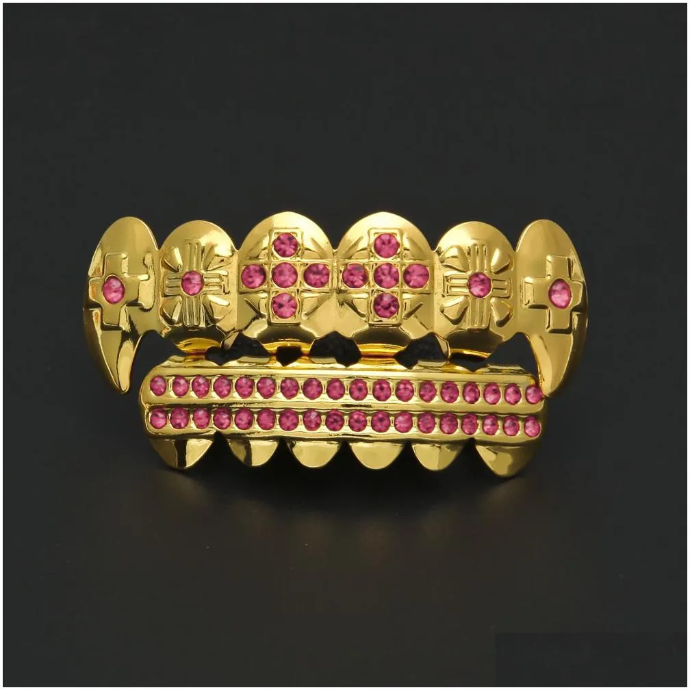DHgate.com:Grillz Dental Grills New Gold Plated Iced Out Blue Cz ...