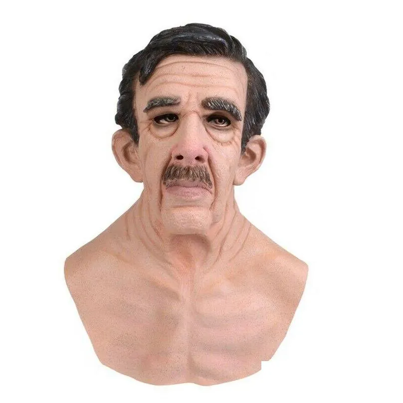 Realistic Latex Halloween Realistic Face Mask For Old Man Parties M091