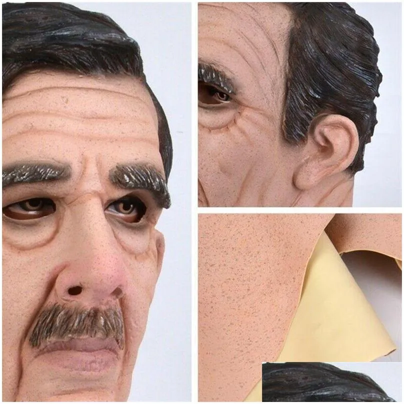 Realistic Latex Halloween Realistic Face Mask For Old Man Parties M091
