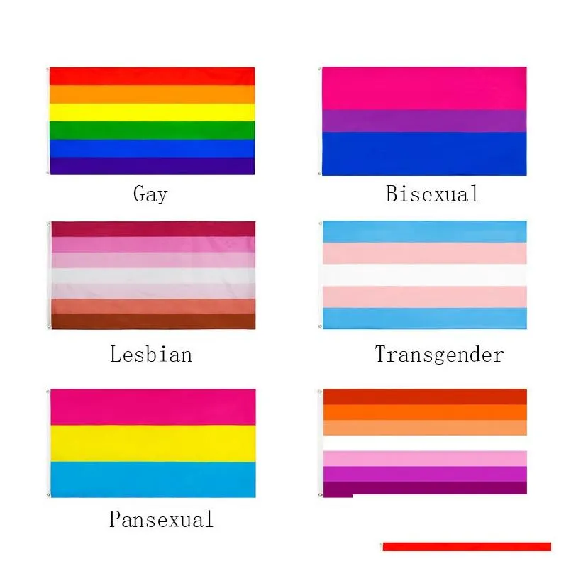 Banner Flags Dhs Rainbow Flag 3x5ft 90x150cm Orgullo Gay Poliéster