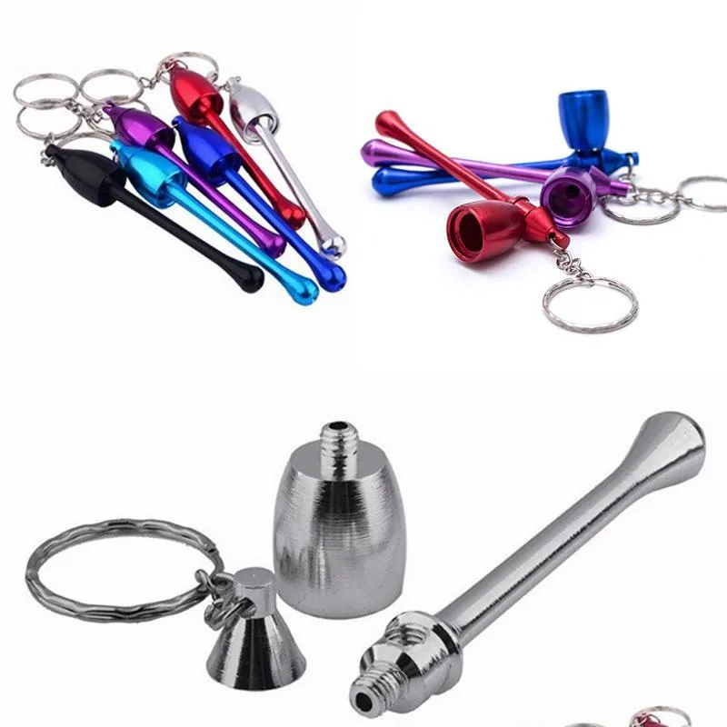 Smoking Pipes Outdoor Portable Smoke Pipe Keychain Aluminum Alloy Metal ...