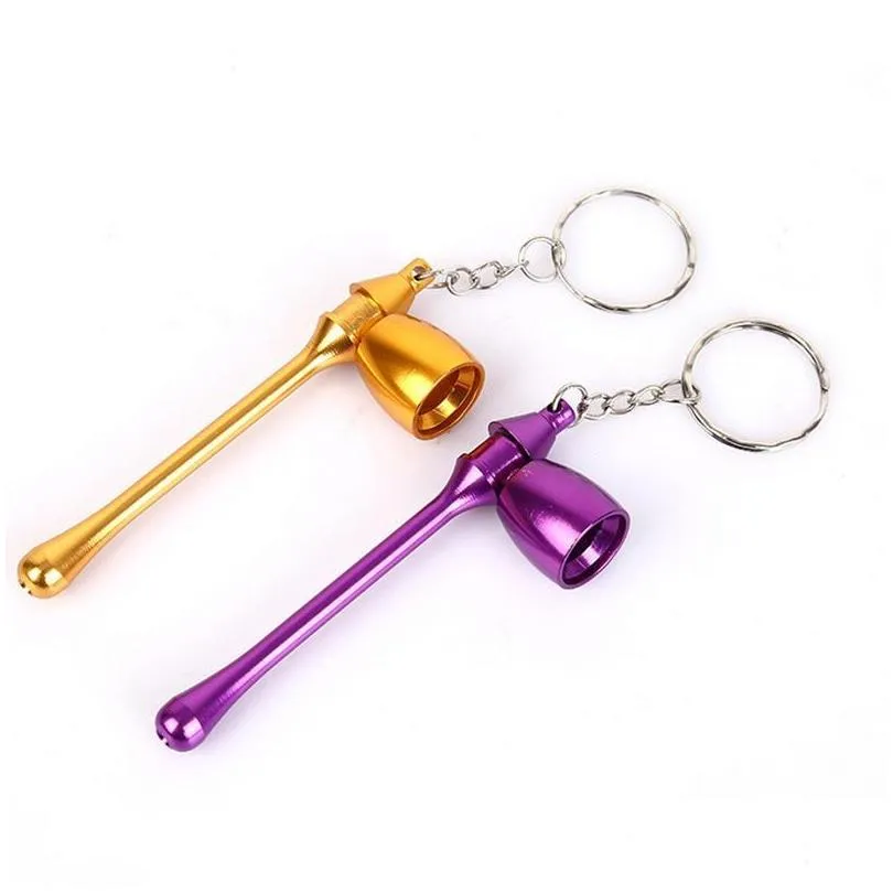 Smoking Pipes Outdoor Portable Smoke Pipe Keychain Aluminum Alloy Metal ...