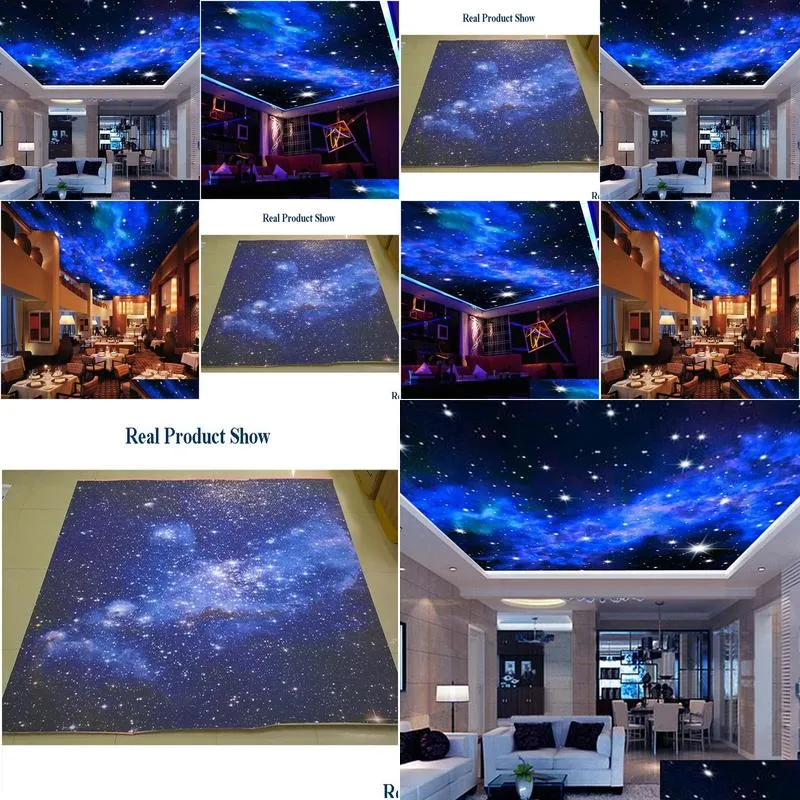 Custom 3D Milky Way Stars Night Sky Wallpaper For Living Room, Bedroom ...