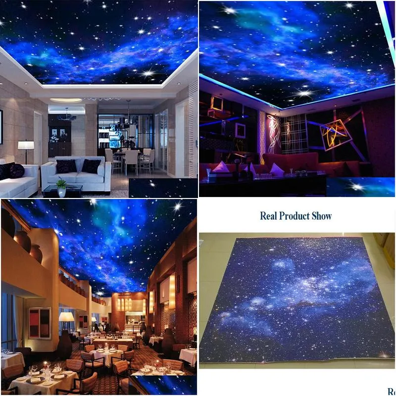 Custom 3D Milky Way Stars Night Sky Wallpaper For Living Room, Bedroom ...
