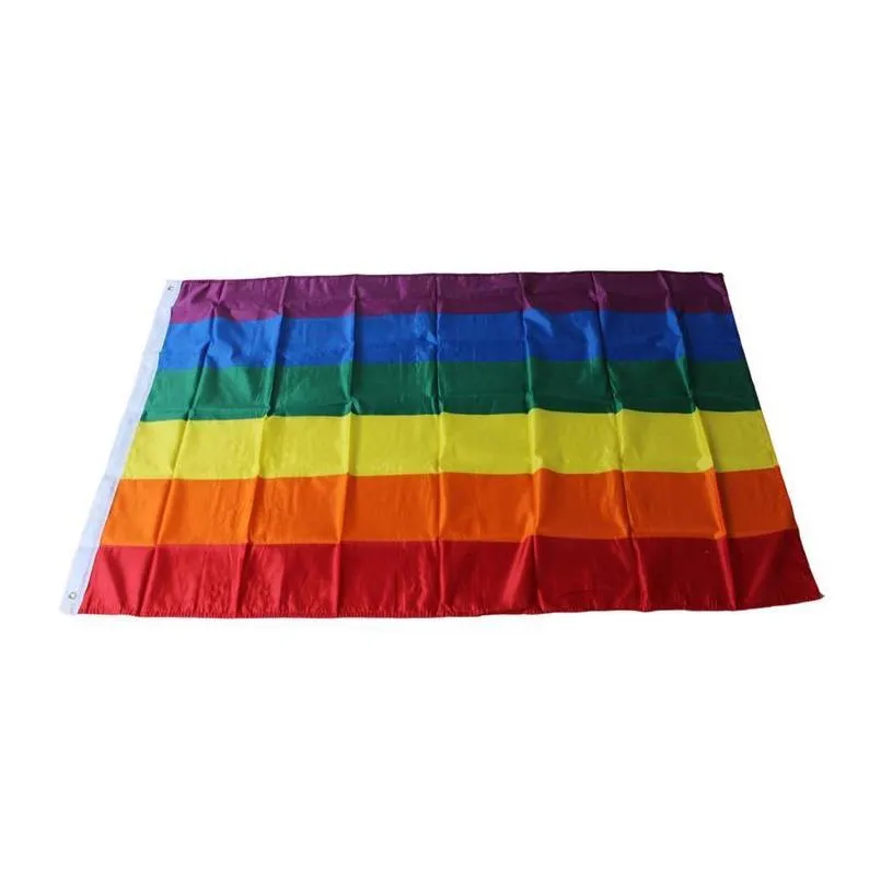 Rainbow Rainbow Rainbow Flag Banner 3x5ft 90x150cm Polyester Color For