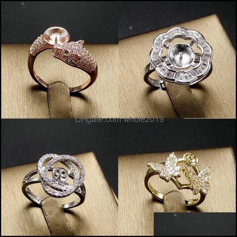 DHgate.com:925 Sterling Silver Adjustable Pearl Ring Setting, Fashion Design Charm Accessories ...