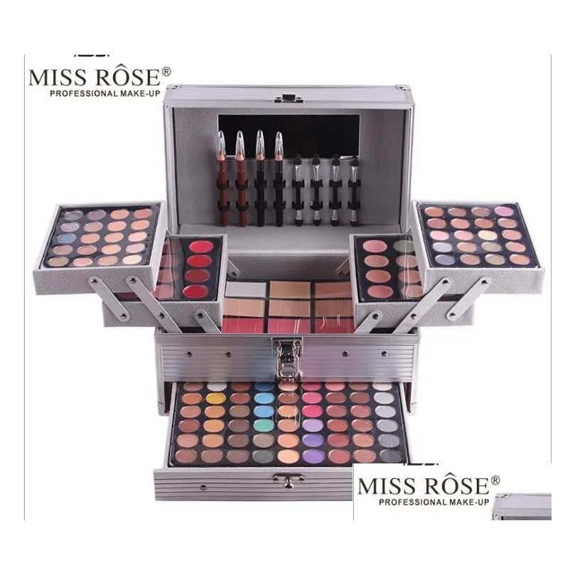 Professional Makeup Train Case Wholesale - Miss Rose Aluminum 3-Layer ...