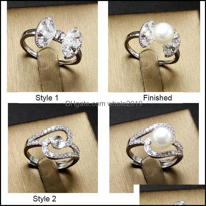 DHgate.com:925 Sterling Silver Adjustable Pearl Ring Setting, Fashion Design Charm Accessories ...
