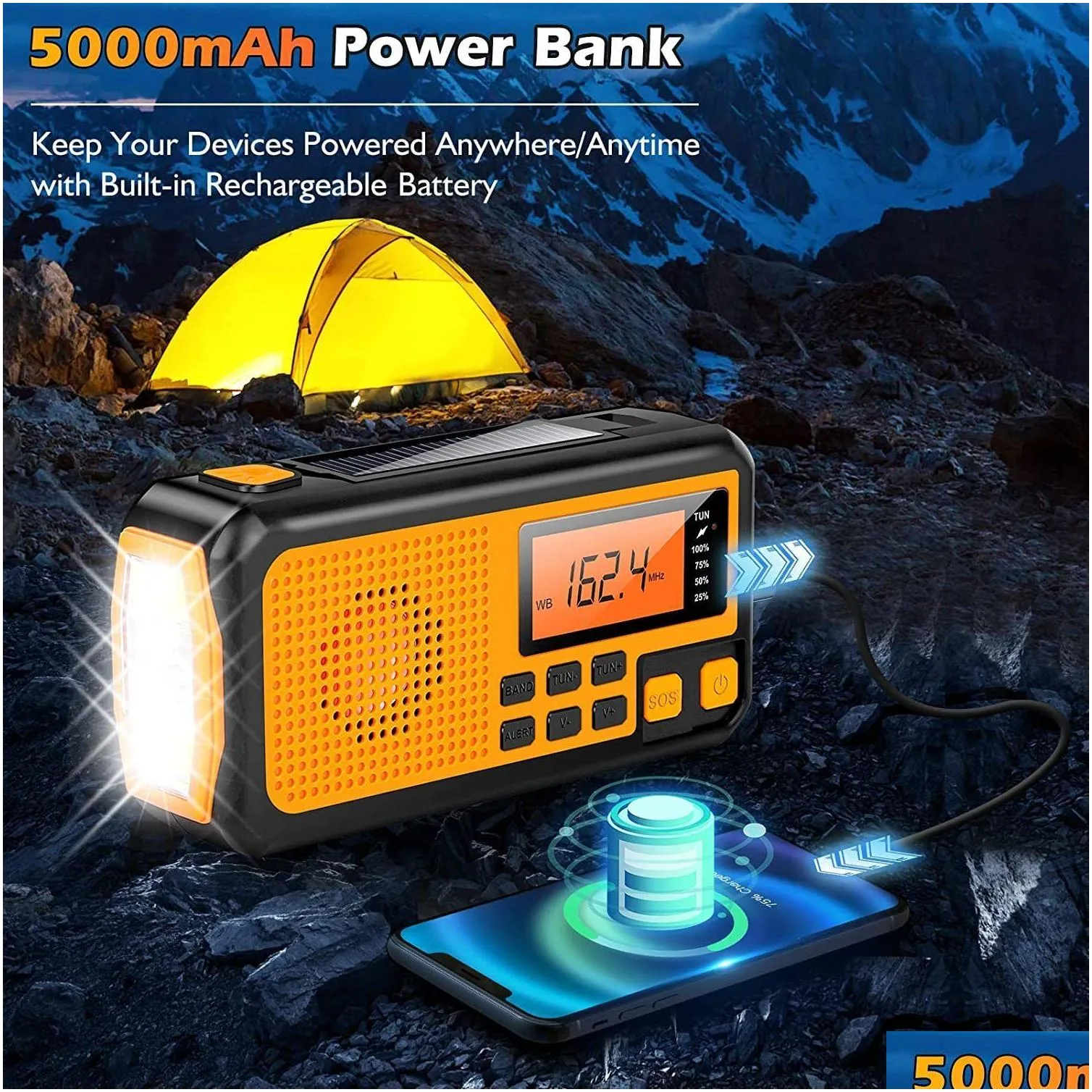 2023 Dab FM/AM Bluetooth Emergency Solar Fm Radio Receiver With Hand ...