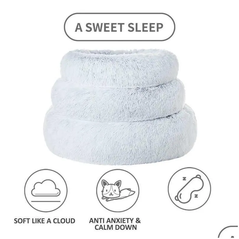 Cozy Plush Round Cat/Dog Bed Warm Basket Cushion For 2024 From Bdelbaby ...