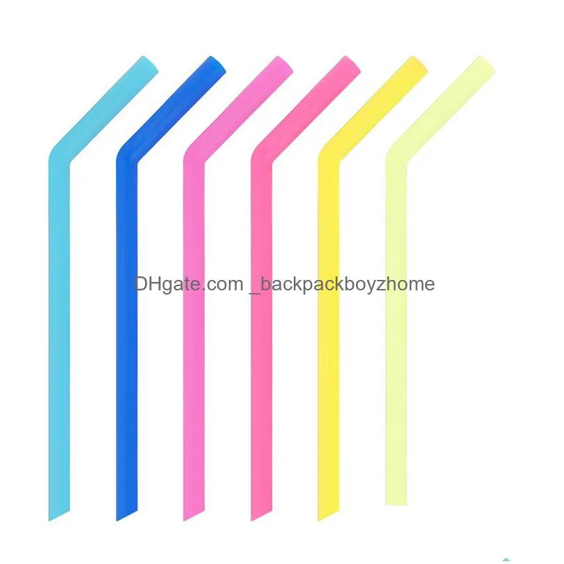DHgate.com:Colorful Silicone Drinking Straws 25cm Reusable Straight and ...