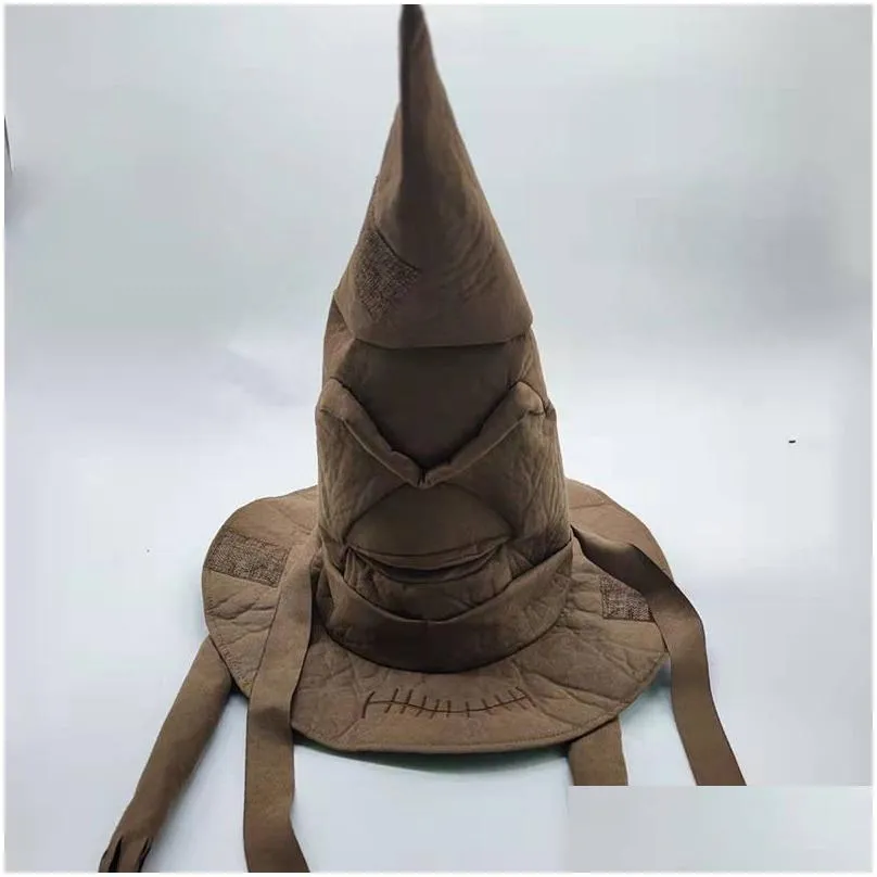 DHgate.com:Angled Witch Hat, Leather Wizard Hat for Halloween Costume ...