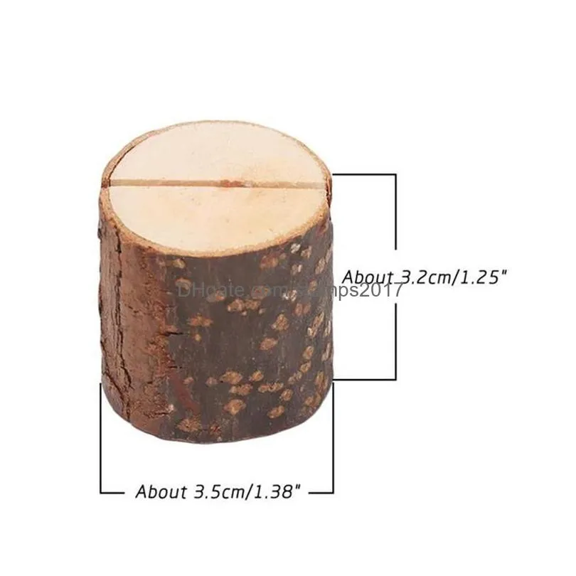 Natural Tree Wood Pile Name Place Cork Card Holder Table With Stump ...