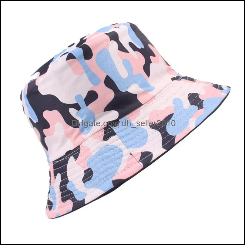 Summer Cartoon Graffiti Camouflage Bucket Hat For Women And Men Wide ...