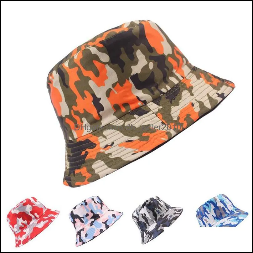 Summer Cartoon Graffiti Camouflage Bucket Hat For Women And Men Wide ...