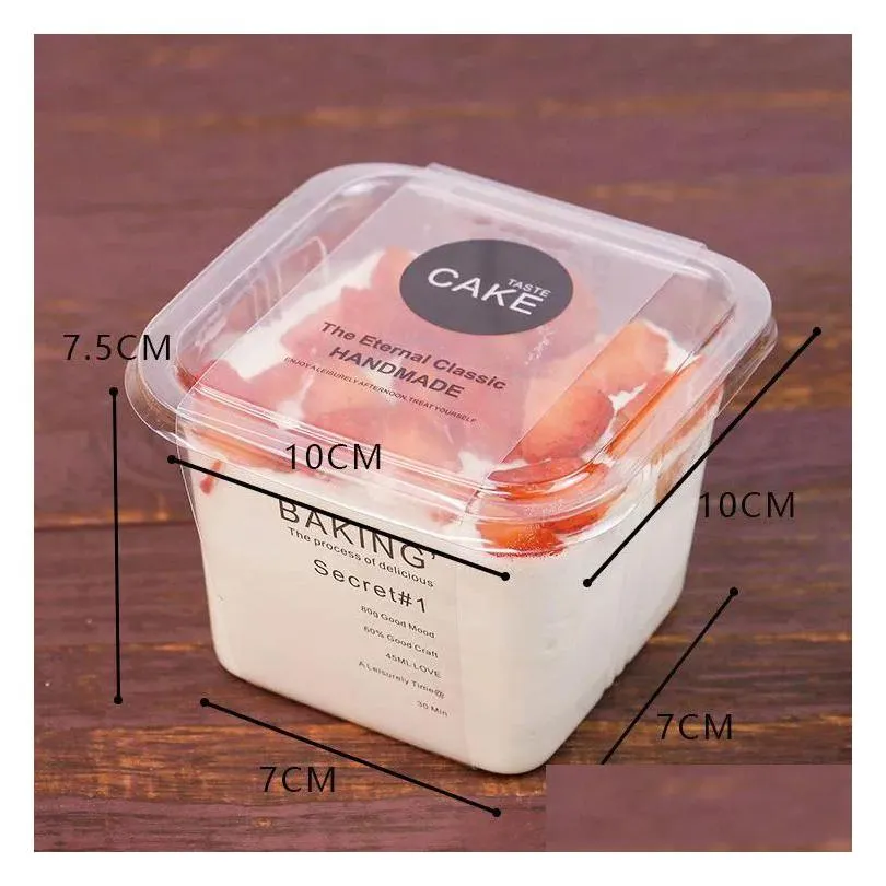 Plastic Cake Containers: Clear Square Dessert Containers With Lids ...