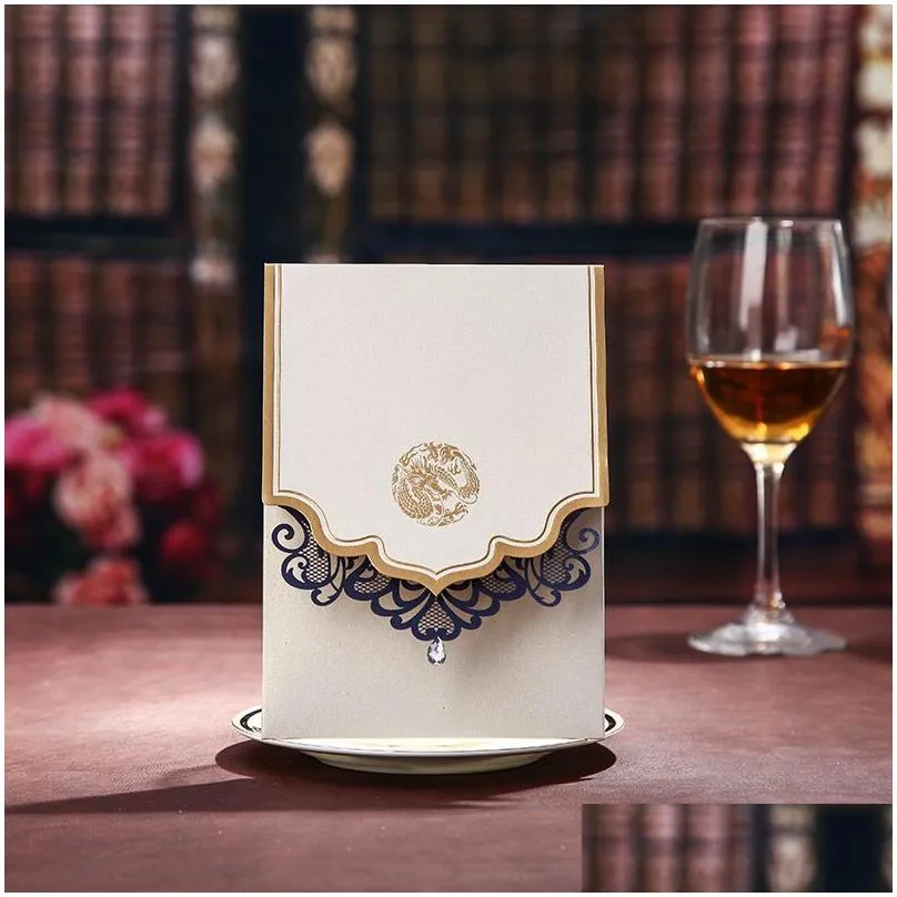 DHgate.com:Custom European Style Red Blue Beige Invitations Cards for ...